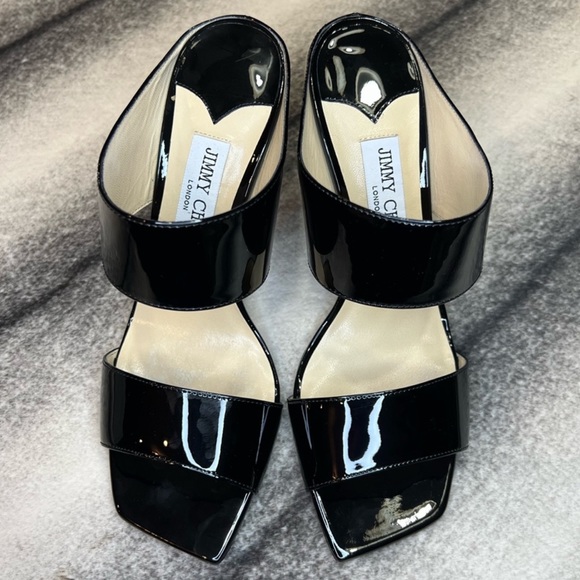 Jimmy Choo | Shoes | Jimmy Choo Hira 85 Mm Black Soft Patent Leather ...